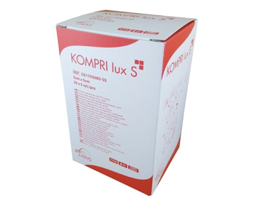 Kompresy gazowe JAŁOWE 17N 8W 5x5cm KOMPRI LUX S (20blistrów x 5szt ...